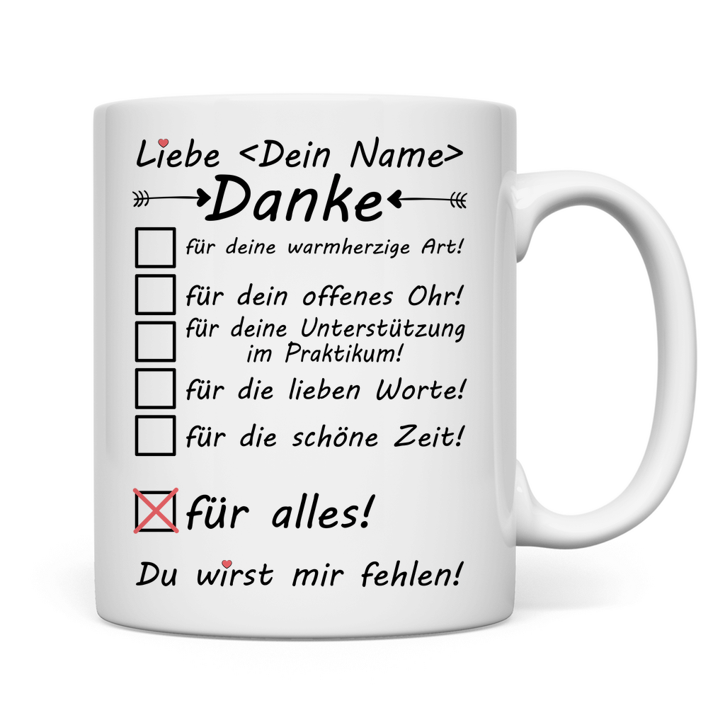 Keramiktasse mit Namensdruck – Dankeschön-Geschenk für ...