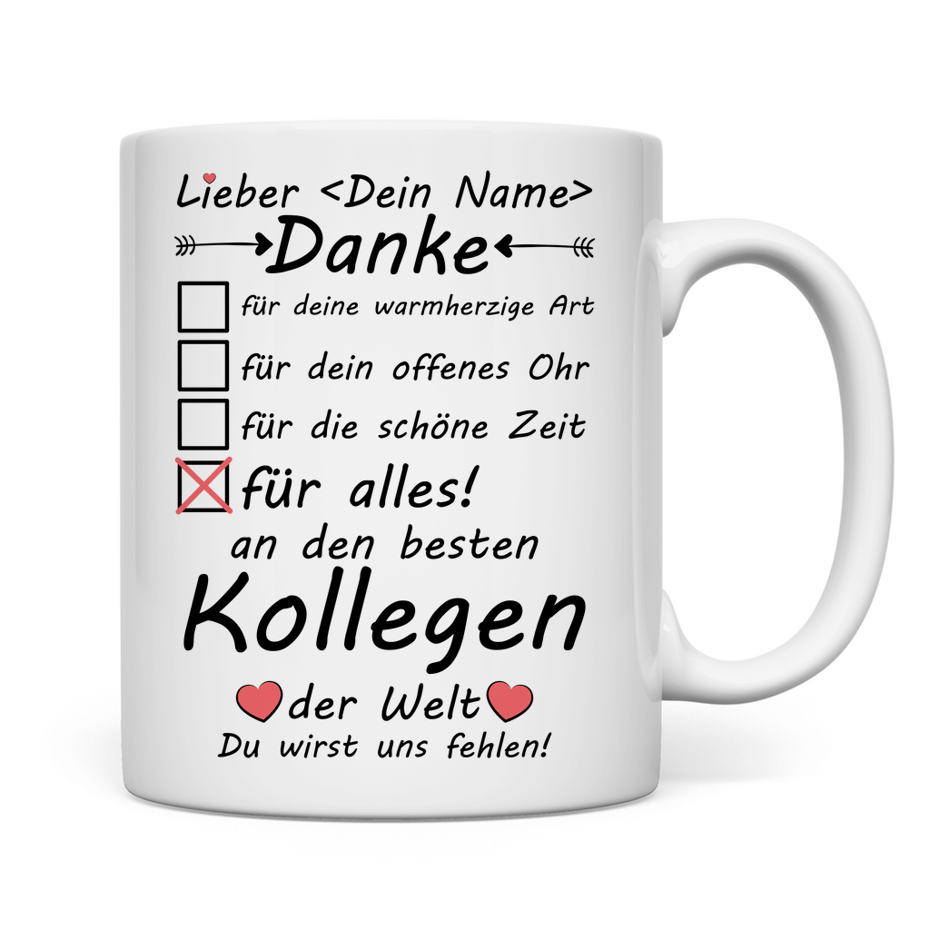 Tasse Abschied Kollegen – Personalisiertes Abschiedsgeschenk ...